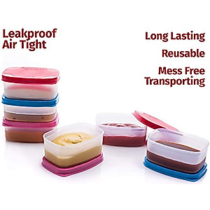 Reusable Airtight Food Containers pk. of 6-3 oz. for Snacks, Baby/Toddler Food/Puree, Condiments, Picnics Food Prep, Lunch, Plastic Food Storage Containers–Dishwasher, Microwave, Freezer Safe BPA free