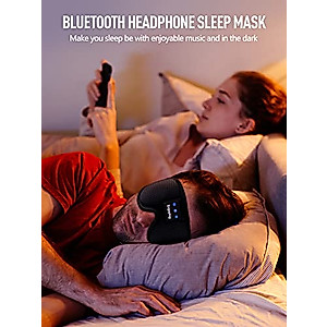 Sleep Headphones Bluetooth Headband, MOITA Sleep Eye Mask for Sleeping, Wireless Sleep Headphones, Cozy Band with Speakers Bluetooth Earphones, Gift for Side Sleeper, Travel, Meditation, Insomnia