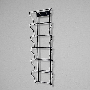 FixtureDisplays® Horizontal Wall Mounting 6 Pockets 6 X 4 Greeting Card Post Card Rack 6.7 X 2 X 21.3 11714-6*4-Black-NPF
