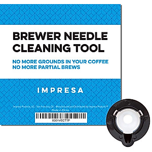 IMPRESA Brewer Needle Cleaning Tool/Maintenance Accessory - Compatible With Keurig 2.0 - No More Grounds In Your Coffee or Partial Brews