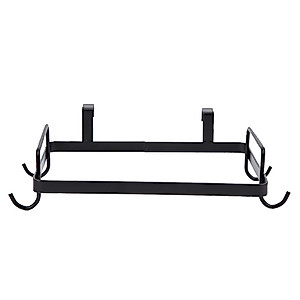 Trash Storage Holder, Garbage Bag Stand Iron Hanging Trash Bag Holder Trash Bag Holder Rack 10.2x6.0x3.0in for Household Kitchen Cabinets Doors and Cupboards(black)