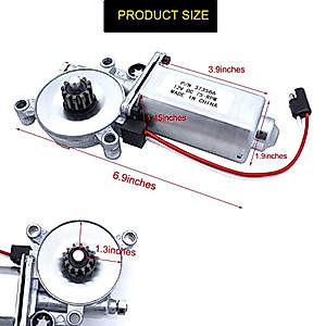 373566 RV Power Awning Replacement Universal Motor 75-RPM 12-Volt DC with Single 2-Way Connector Power Awnings Compatible with Solera Power Awnings Motor