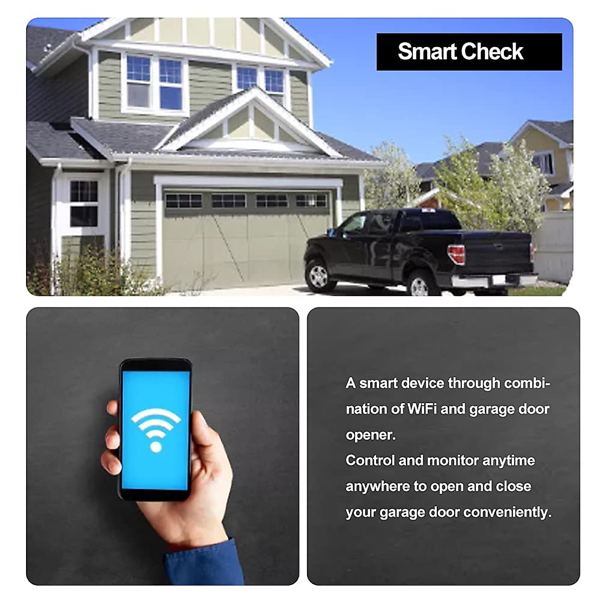 Smart WiFi Garage Door Opener Remote Controller Device Support for Alexa for Google and IFTTT Compatible with Your Smartphone (US Plug)