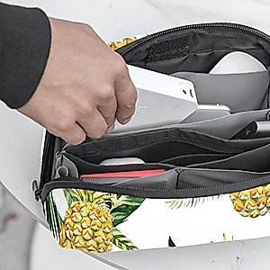 Travel Cord Organizer, Tech Organizer, Electronics Organizer, Cable Organizer Bag, Tropical Fruit Pineapple Palm Leaves Modern