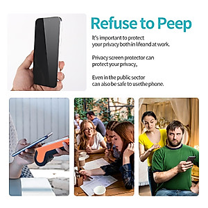 Pehael [2+2 Pack] iPhone 15 Pro Max Privacy Screen Protector with Camera Lens Protector Full Coverage Anti-Spy Tempered Glass Film 9H Hardness Upgrade Edge Protection Easy Installation Bubble Free