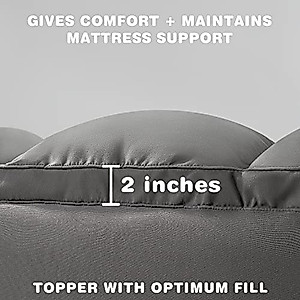Shilucheng Mattress Topper King Size,Extra Thick Mattress Pad Cover,Pillow Top Mattress Topper for Back Pain,Soft Bed Topper Overfilled with Down Alternative,8-21" Deep Pocket,Grey