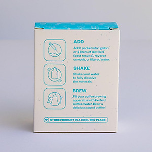 Perfect Coffee Water™ Minerals for Creating The Best Water to Brew Coffee, Optimize Your Coffee Brewing, Brew Better, not Bitter, Coffee. (10, 1 Gallon/4 Liter Stick Packets)