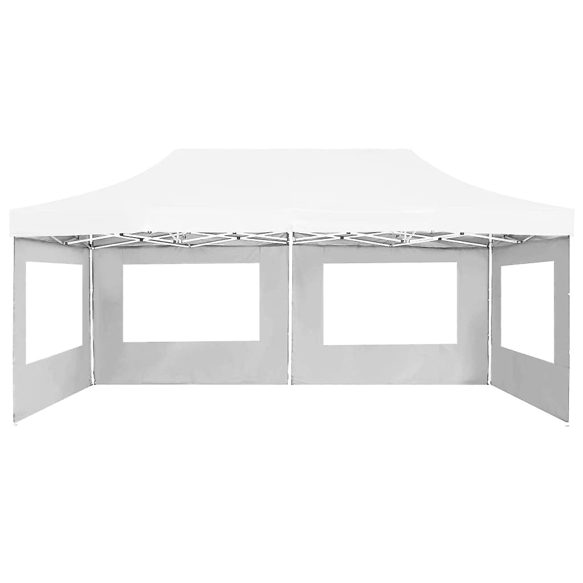 Professional Folding Party Tent with Walls Aluminum,Fruit Stand Gazebo,Deck Gazebo,Camping Gazebo,Hardtop Gazebo,Featuring a Folding Design,for Barbeque, Patio,Garden Party,Markets,19.7'x9.8' White