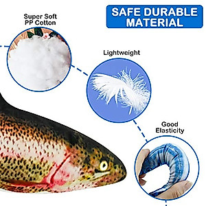 PJLJY 5Pcs Catnip Toy, Plush Fish Cat Toy, Cat Chew Toy, Catnip Filled Cartoon Fish with Bell Inside for Interactive Kitty Chew Toys Cat Teething Cat Exercise