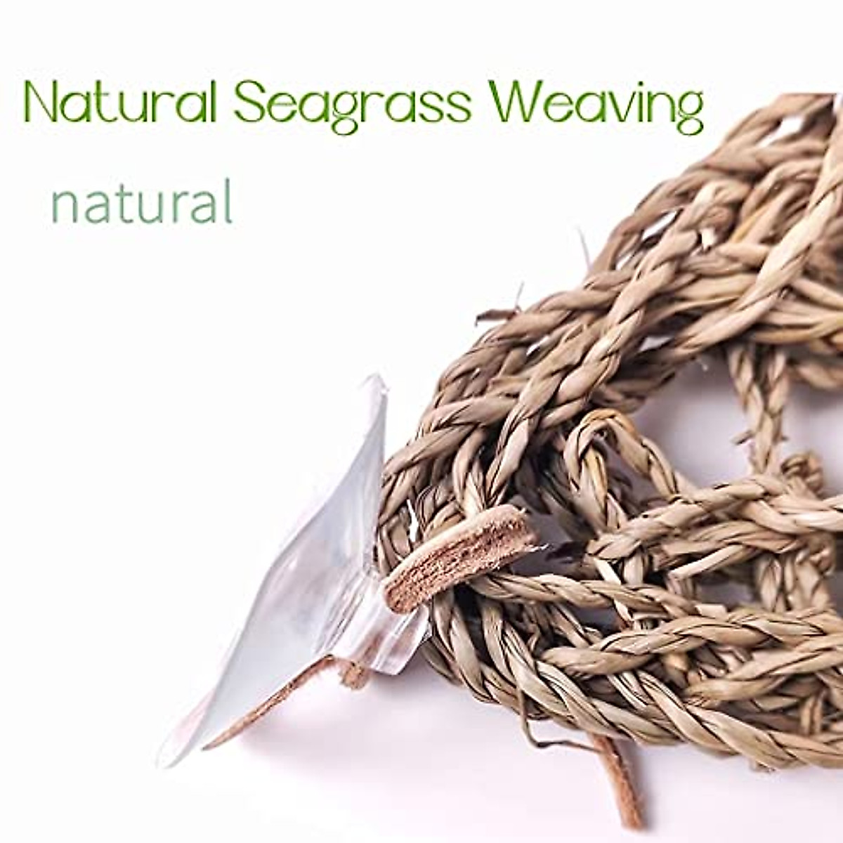 2 Pack Reptile Lizard Bearded Dragon Hammock,Reptile Lounger,100% Natural Grass Fibers Hammock Bed for Bearded Dragons, Geckos, Iguanas, Hermit Crabs (Triangular + Rectangle)