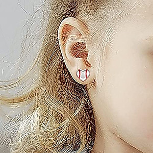925 Sterling Silver Heart Volleyball Basketball Softball Baseball Stud Earrings Hypoallergenic Jewelry Gifts for Women Players (Softball/Baseball)