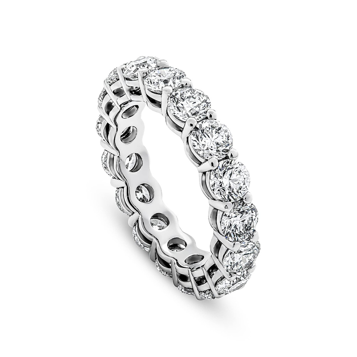 2 Carat | IGI Certified Round Shape Lab Grown Diamond Eternity Ring For Women | 14K White Gold | FG-VS Quality Friendly Diamonds