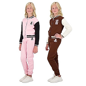 Star Ride Sweet Butterfly Girls 4-Piece Fleece Active Hoodie and Athletic Jogger Sweatpants and Sweatshirt Kids Clothing Set