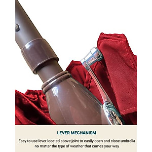 Formosa Covers 7.5 ft Outdoor Patio Umbrella Market Style with Crank & Tilt, Aluminum Anti-Rust Pole with Flexible Fiberglass Ribs - Perfect for Patio, Deck, Small Bistro, and Pool - Red