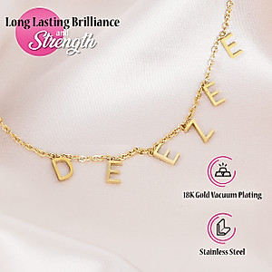 Sorority Shop Delta Zeta Necklace — DZ Name Necklace, 18K Gold Plated Sorority Gifts Necklace, Long-Lasting Delta Zeta Gifts for Women