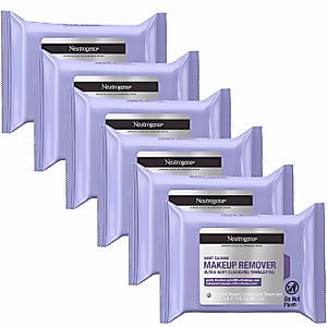 Neutrogena Makeup Remover Night Calming Cleansing Towelettes, Disposable Nighttime Face Wipes to Remove Dirt, Oil & Makeup, 25 ct