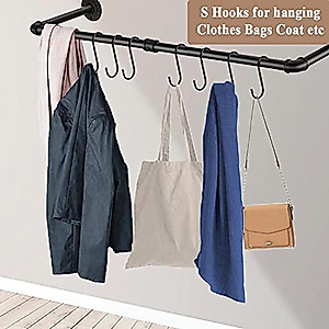 30 Pack ESFUN S Hooks Black Steel S Shaped Hooks for Hanging Pans Pots Plants Bags Towels Heavy Duty Kitchen Hooks Hanger, Large 3.7 inch