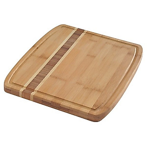 Norpro 12 10-Inch Bamboo Cutting Board with Juice Catching Groove, Brown (7637)