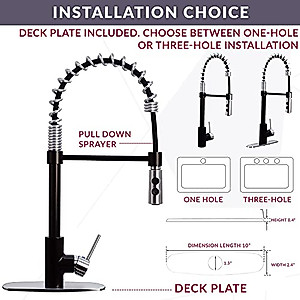 Westbrass KS18A-1220 21" Commercial Kitchen Faucet with Dual Function Open Coil Pull Down Sprayer and 1-Lever Handle, Oil Rubbed Bronze/Stainless Steel