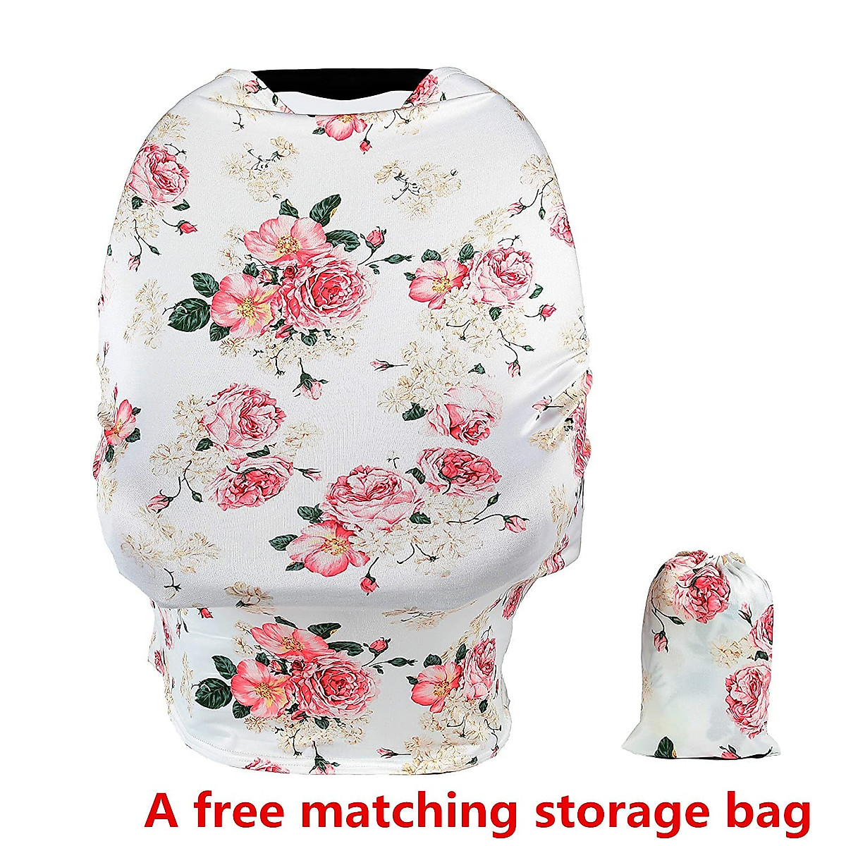 Baby Car Seat Cover for Newborns, Nursing Cover for Breastfeeding Moms, Versatility for Car Seat Canopy, Shopping Cart Covers, Stroller Cover, Infinity Scarf, Baby Shower Gifts for Boy & Girl (Floral)