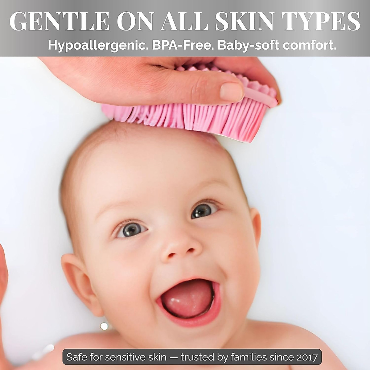 Avilana Exfoliating Silicone Body Scrubber Easy to Clean, Lathers Well, Long Lasting, And More Hygienic Than Traditional Loofah (Lavender)