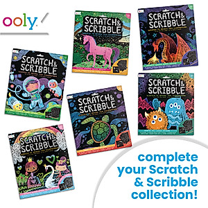 Ooly, Scratch and Scribble, Art Kit for Kids, Space Explorers, Children's Guided Artwork - 10 Piece Set