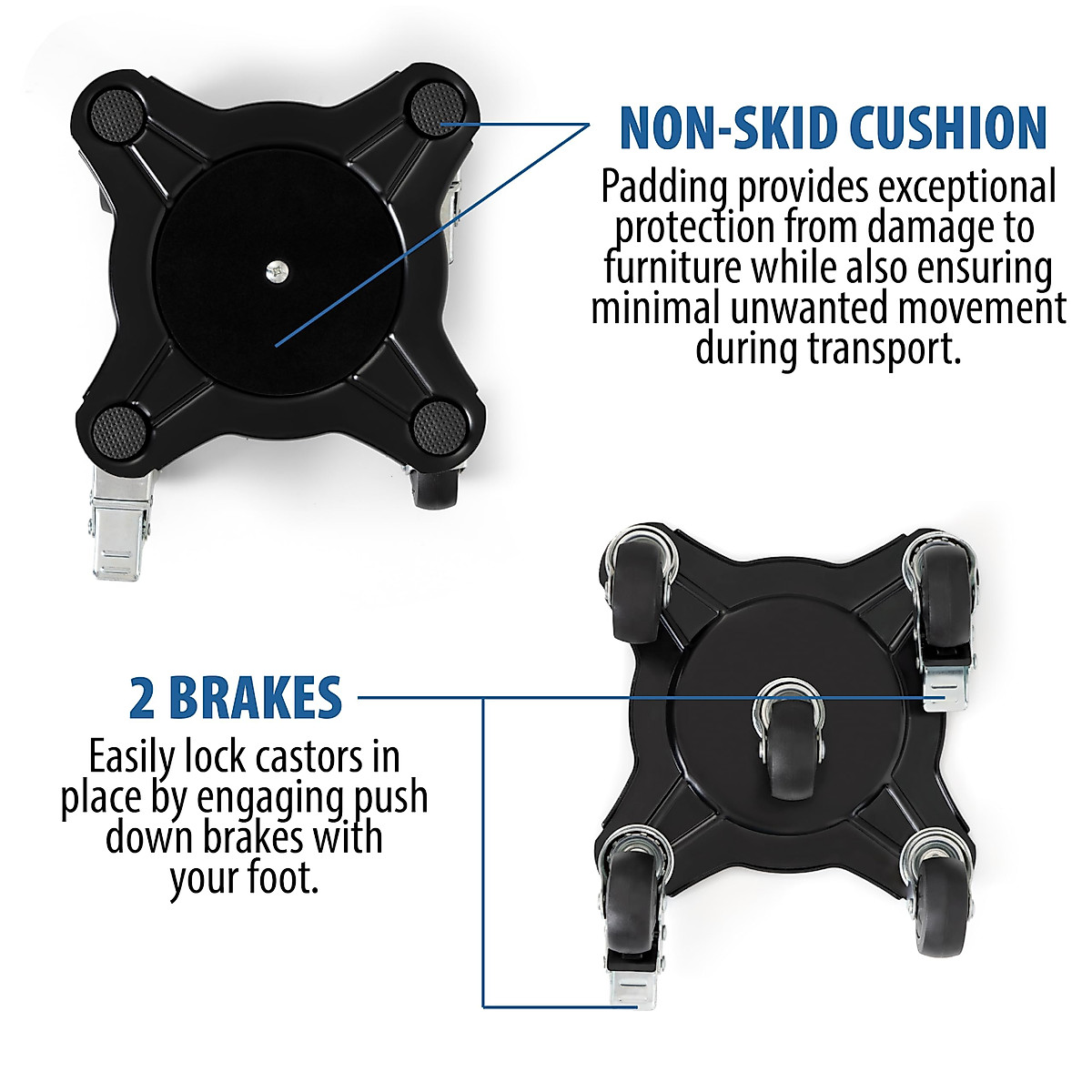 Heavy Duty Furniture Movers with Wheels - Set of 4 Furniture Dolly& Lifter Tool with 2800 lbs Load Capacity, Easy Sliders Dolly for Moving Appliances, Sofa, Tables, Refrigerators, Cabinet, and Piano