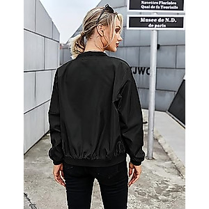 Zeagoo Womens Classic Quilted Jacket Short Bomber Jacket Coat, Black, Small