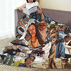 Putidadl Television Series Pogue Life,Outer Banks North Carolina Blanket Soft Cozy Throw Blanket Flannel Blankets for Bed Car Couch Living Room Travel50 x40, Black5