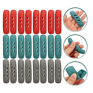 UPKOCH 24pcs Hot Handle Holder Silicone Assist Pan Handle Sleeve Pot Holders Heat-Resistant Cast Iron Skillets Handles Grip Covers for Skillets Frying Pans Casserole Gray Red and Green