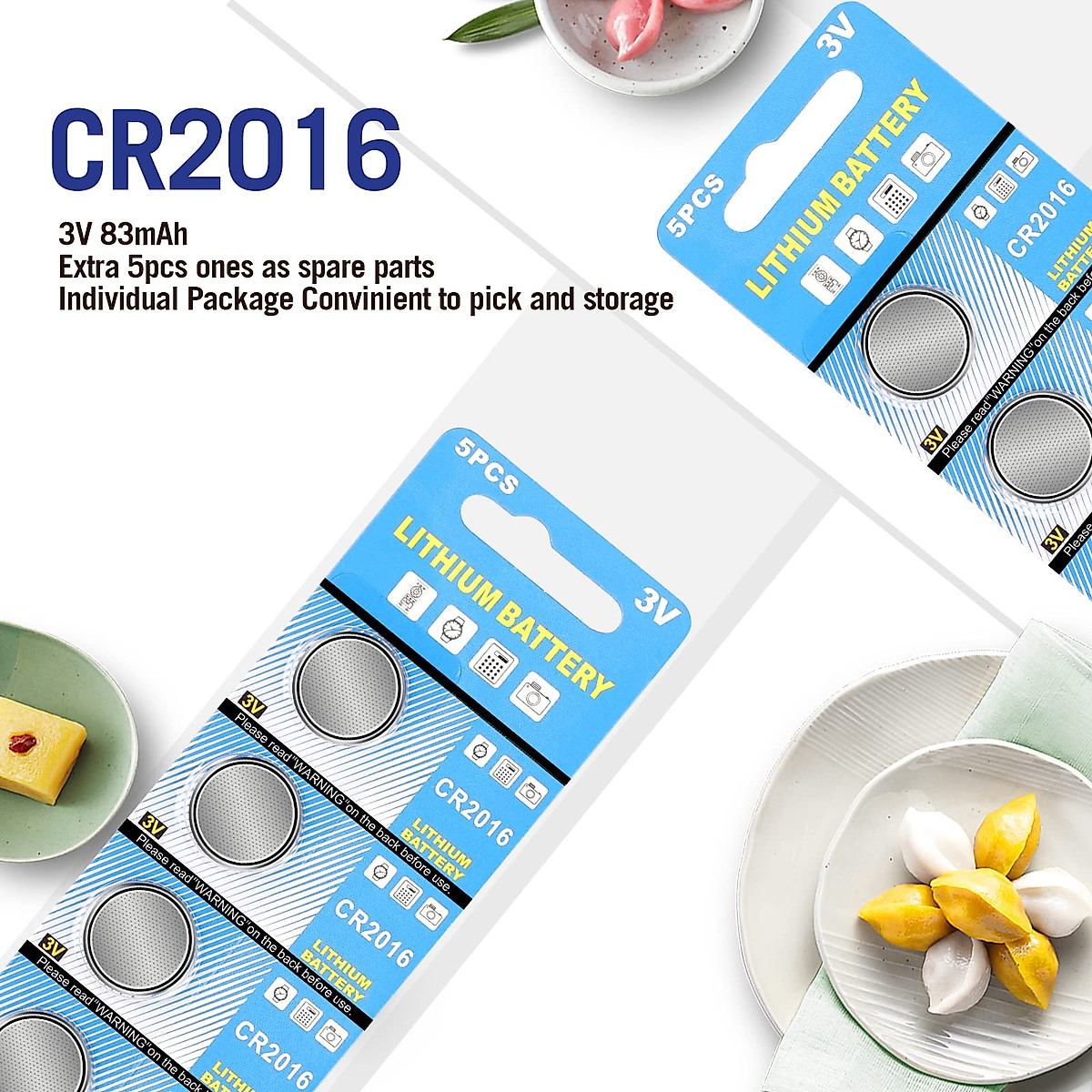 WANZELONYO CR2016 Battery CR2016 3V Lithium Button Cell 100 Count