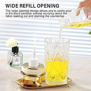 LEICURACE Glass Foaming Hand Soap Dispenser,Foaming Soap Dispenser for Bathroom,Clear Soap Dispenser with Pump (Sun Patteren)