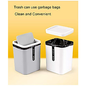 FuQI Cute Small Desktop Trash Can for Office Desktop Coffee Table Kitchen Small Garbage Can Colorful Plastic Trash Can Shake Cover Bucket Small Paper Basket