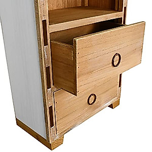 Aecipl Solid Wood Boat Shelf Decorative Nautical Wall Decor Beach Themed Bookcase Large Wooden 3-Tier Display Shelves for Home Kitchen Bedroom Living Room (45.3" H)