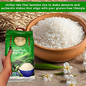 25 Pounds (LBS) Premium Thai Hom Mali Jasmine Rice | Endorsed By Pro Chefs | Four Elephants Brand | DIY Friendly Cooking Instructions Packaging