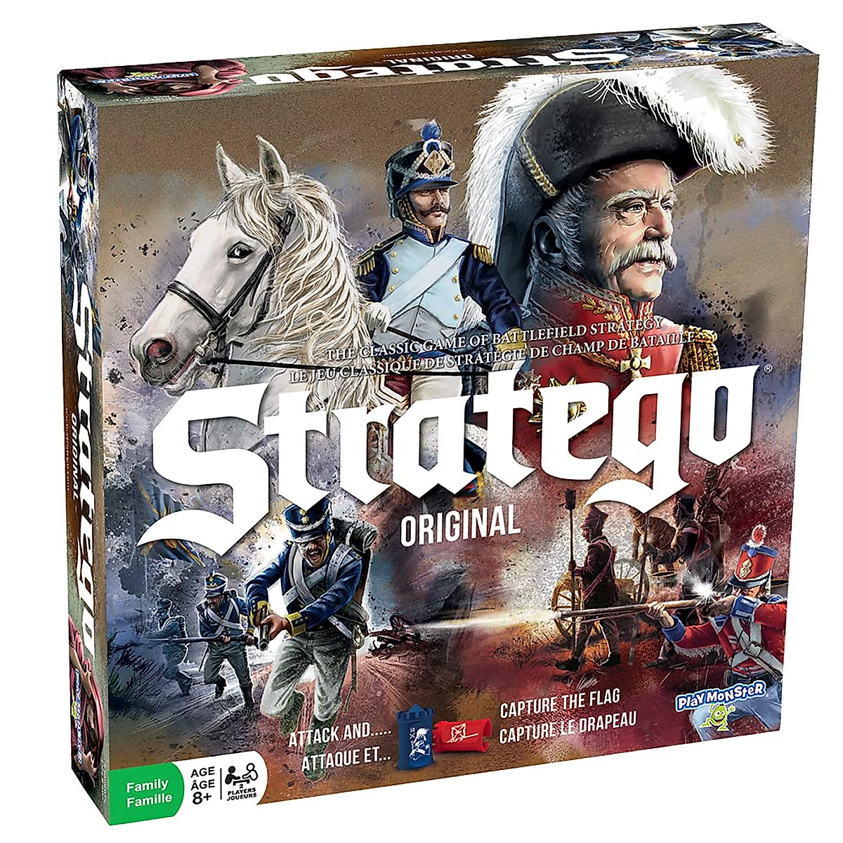 PlayMonster Stratego Original New Ed -- New Look, Same Classic Strategy Game -- Capture Your Opponent's Flag to Win! -- Ages 8+