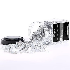 Empava 10 lbs. 1/2-in Reflective Tempered Glass for Gas Fire Pit, Crystal Ice