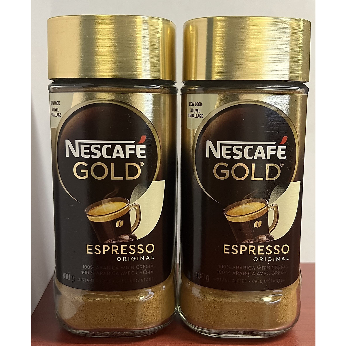 NESCAFE Gold Espresso Instant Coffee, 100g/3.5oz, Jar (2 Pack), {Imported from Canada}