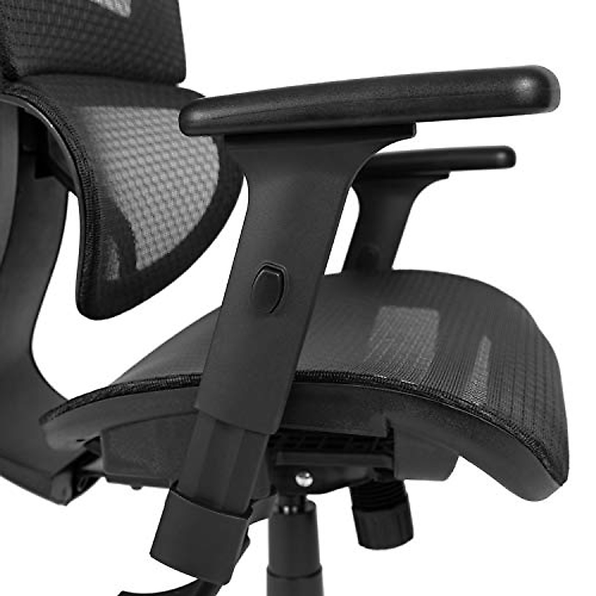Flash Furniture LO Ergonomic Mesh Office Chair with 2-to-1 Synchro-Tilt, Adjustable Headrest, Lumbar Support, and Adjustable Pivot Arms in Black