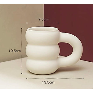 Creative Water Cup Ceramic Mug Nordic Coffee Cups with Big Handrip Colored Ceramics Big Juice Mugs