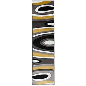 Rugshop Abstract Contemporary Modern Runner Rug 2' x 7'2" Yellow