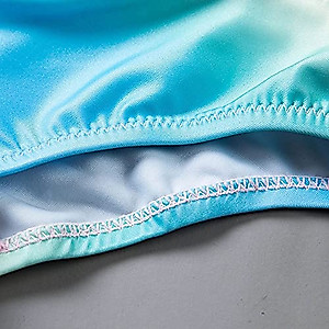 Kid Swim Suits Girl 2 Piece Bikini Sets Swimsuit Floral Cute Back Summer Girls' Leopard Crisscross (Blue, 16-18 Years)