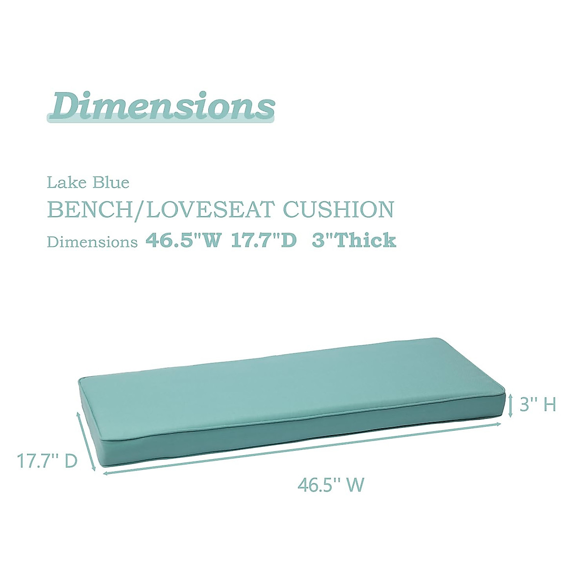 Aoodor Patio Bench Cushion Outdoor Olefin Fabric Slipcover Sponge Foam - Beige