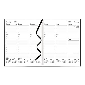 Letts of London Principal Weekly Planner, 12 Months, January to December, 2024, Week-to-View with Appointments, Quarto Size, 10.25" x 8.25", Black (C30YABK-24)
