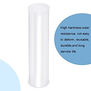 MECCANIXITY Clear Storage Tube 1 5/8"x7.5"(41mmx190mm) Lightweight for Bead Containers, Craft, DIY with White Caps 2 Pack