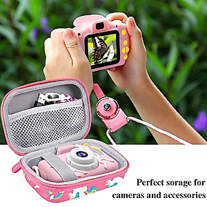 Leayjeen Kids Camera Case Compatible with Goopow/Mgaolo/CIMELR/Seckton/OZMI/Dylanto Kids Camera Toys and Children Digital Video Camera,Best Christmas and Birthday Gifts-Pink Unicorn(Case Only)