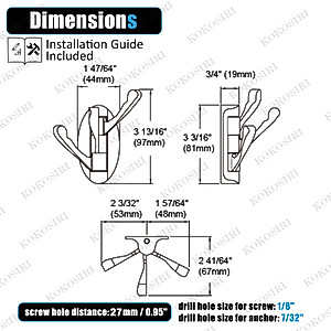KOKOSIRI Swivel Hooks Solid Metal Foldable Towel Hooks with Multi Three Rotating Arms Swing Arm Triple Robe Hook Hanger, Wall Mounted, Brushed Nickel, B1009BR-P1