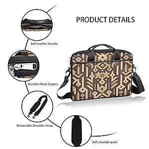 Retro Seamless Motifs Laptop Computer Bag Waterproof Shoulder Messenger Bag 13-15 inch Durable Laptop Tote Bag with Shoulder Strap Handle Lightweight Crossbody Briefcase