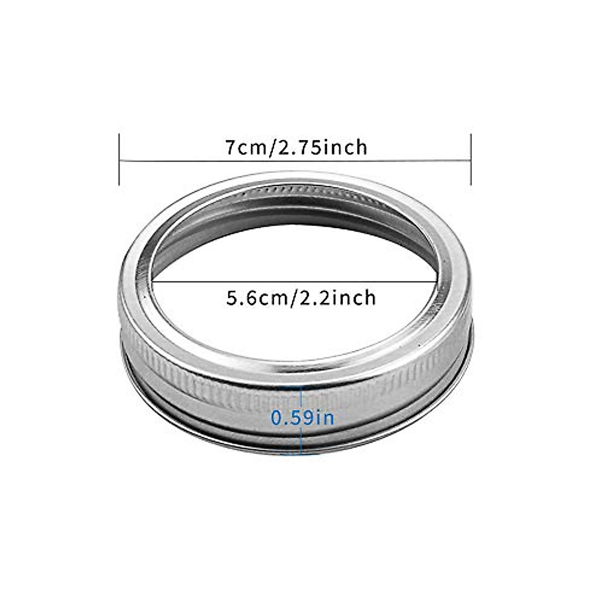 Tecmisse 40 Pieces Regular Mouth Mason Jar Replacement Rings, 70mm Silver Mason Storage Split-Type Lids Canning Jar Bands Leak Proof and Secure Mason Jar Caps