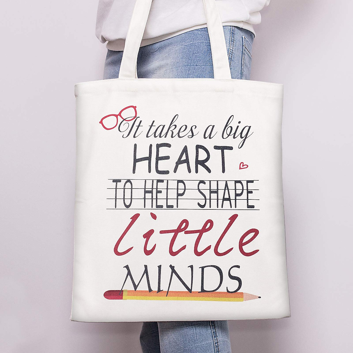 Weewooday 2 Pcs Teacher Appreciation Gifts Canvas Tote Bags Graduation Gifts for Women Teacher Travel Grocery Bag